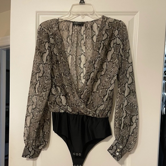 Zara | Tops | Nwot Zara Snake Print Bodysuit | Poshmark